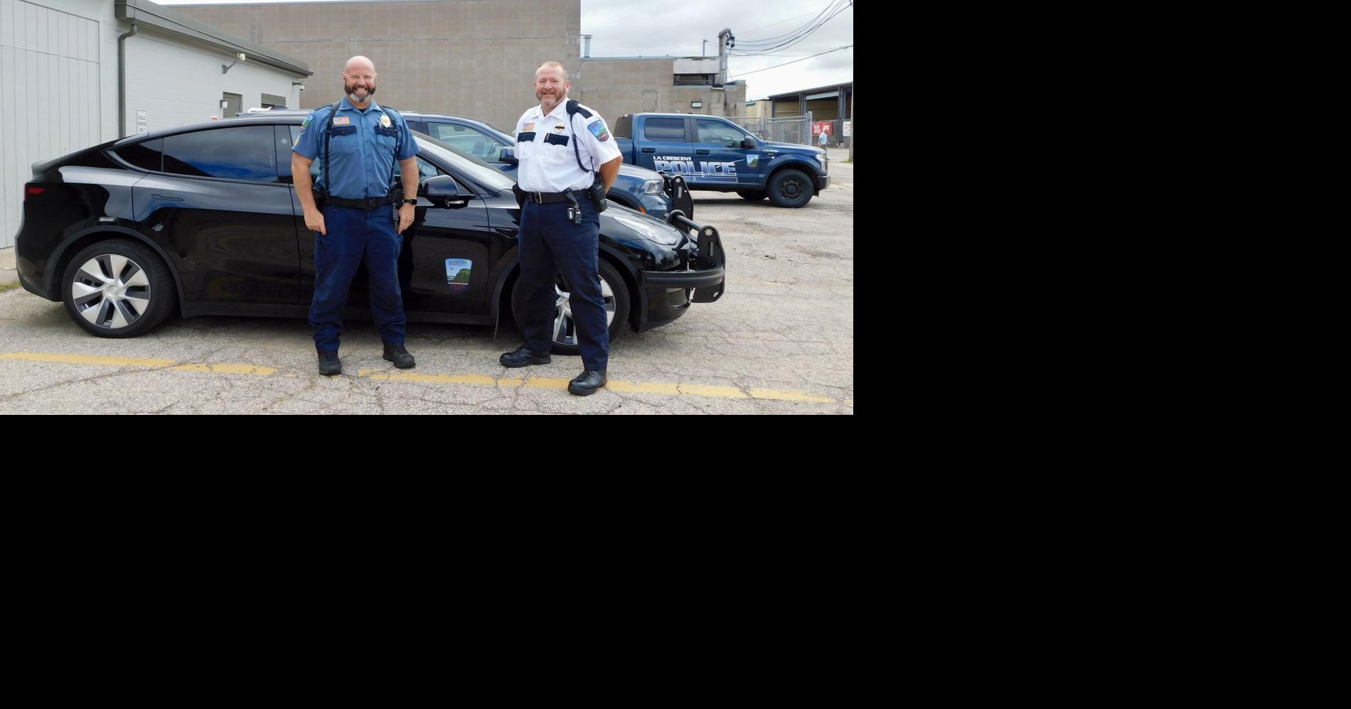 La Crescent Police Chief shares ride in Tesla squad car and department ...