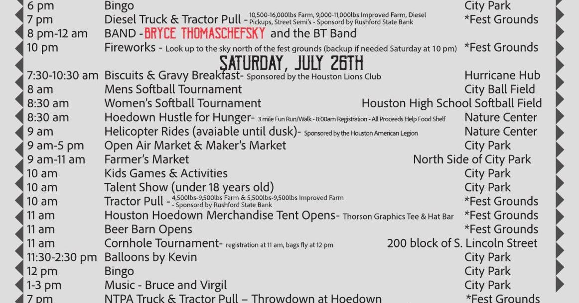 2025 Houston Hoedown schedule | Community | hometownsource.com