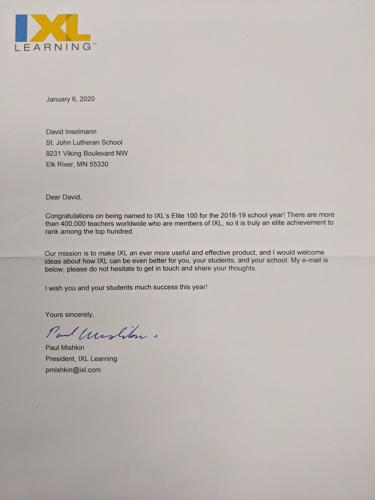 Elk River teacher wins prestigious IXL award | Education ...
