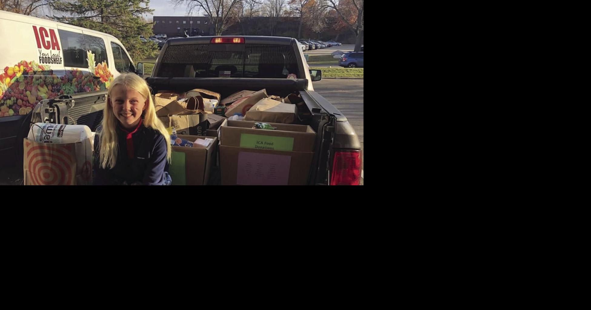 Birthday girl collects 552 pounds of food for ICA Food Shelf | Free ...