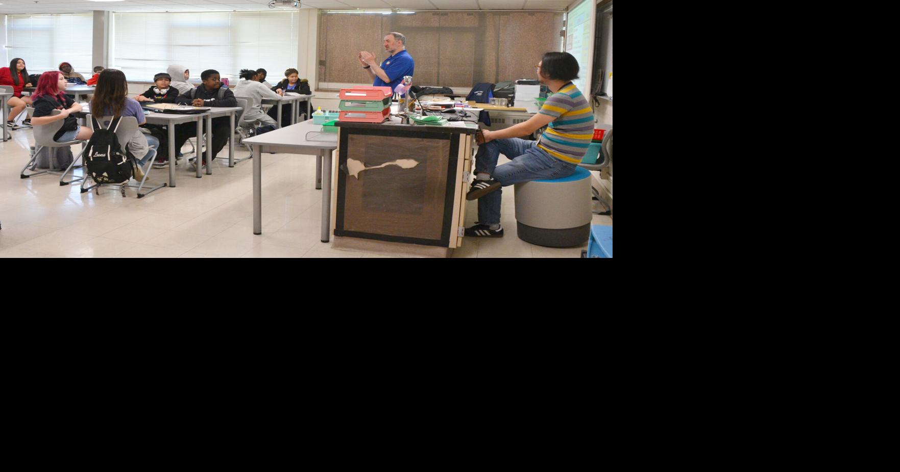 Rdale students hold moon rocks | Crystal/Robbinsdale | hometownsource.com