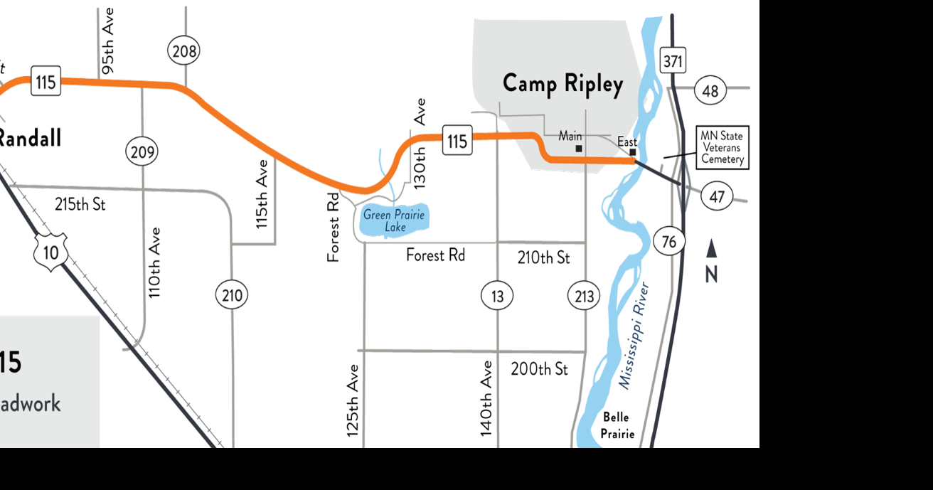 Highway 115 Randall to Camp Ripley roadwork begins June 3 | Randall ...