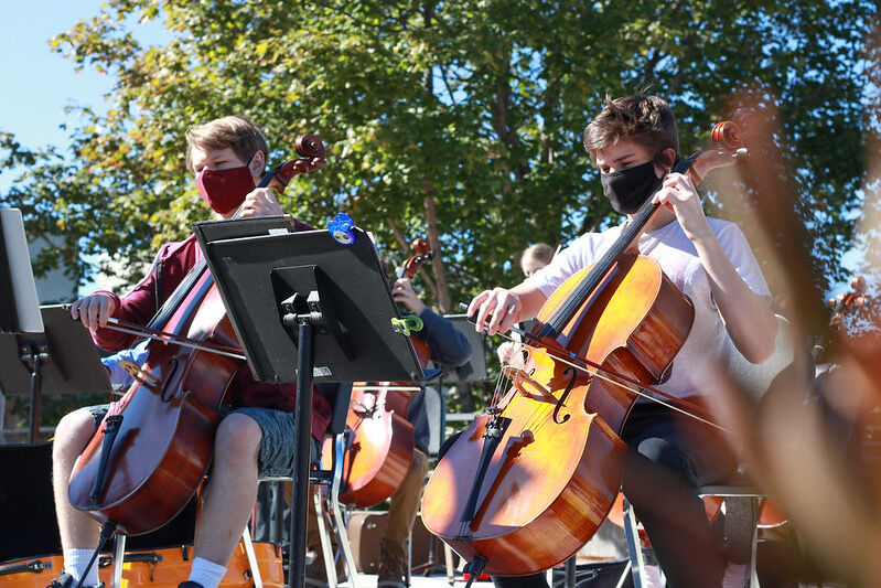 Outdoor orchestra is music to Hopkins High students’ ears | Education ...