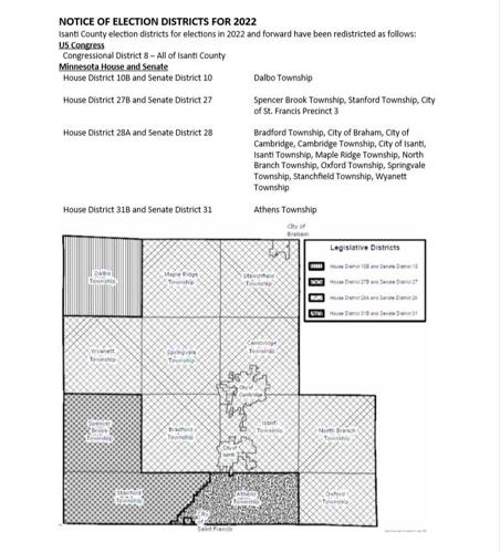 Isanti County adopts new commissioner district boundary | Local News ...