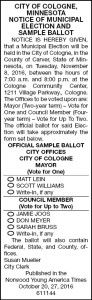 Notice of Election/Sample Ballot | Public Notices | hometownsource.com