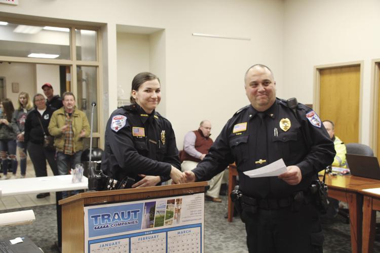 New officer sworn in, volleyball team honored, city updates included ...