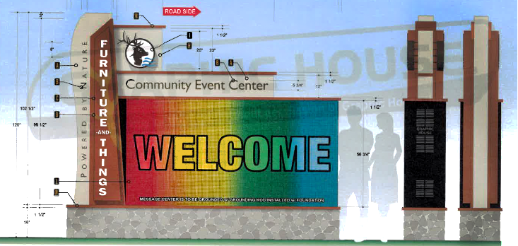 Digital monument sign at Furniture and Things Commuity Event center for ...