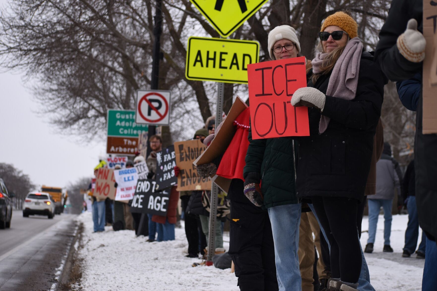 Protest erupts in St. Peter over death of Minneapolis woman shot by ICE ...
