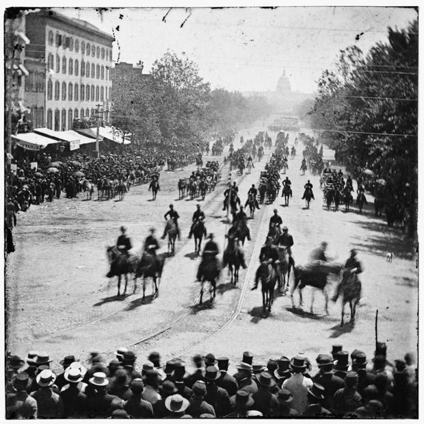 Civil War veterans parade in Washington, D.C., in 1865