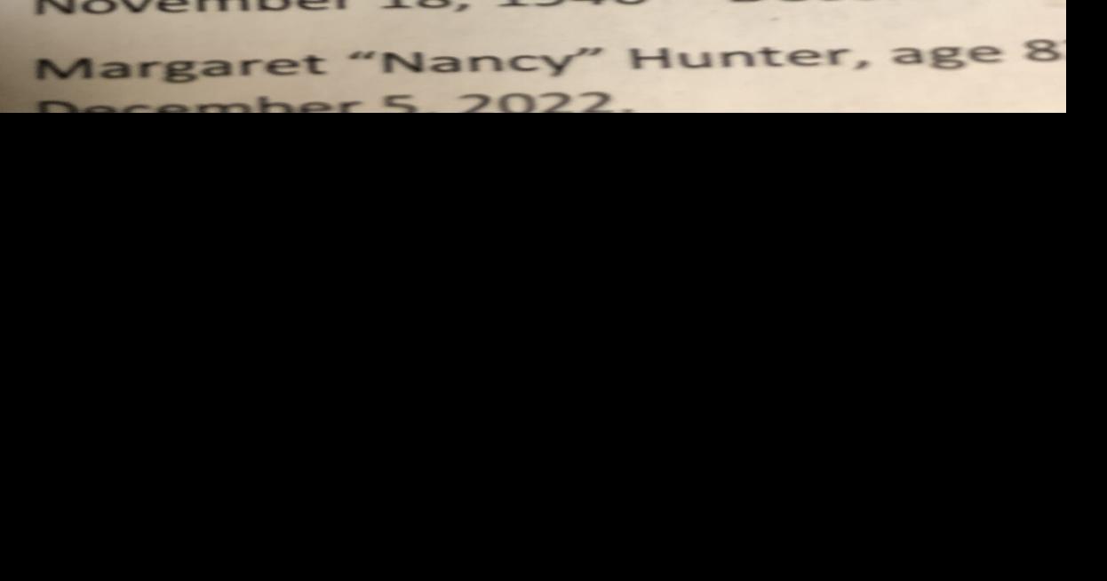 Margaret 'Nancy' Hunter | Obituaries | huntingdondailynews.com