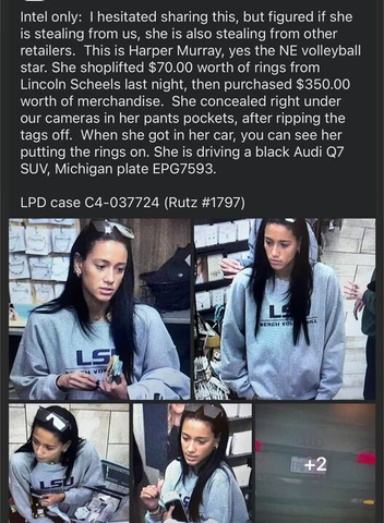 Nebraska volleyball's Harper Murray accused of shoplifting