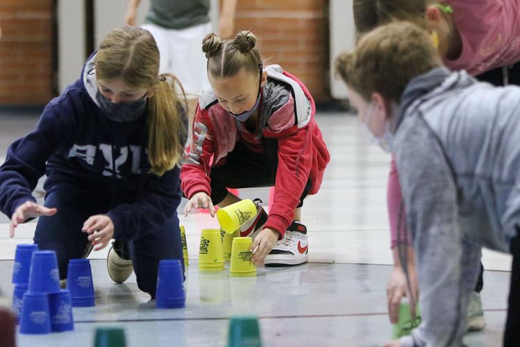 Elementary school students sport stack to break world record | Local ...