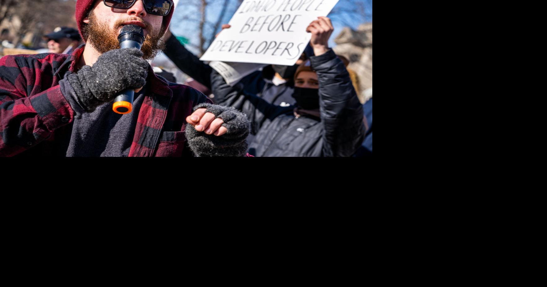 Tensions flare at protest of unhoused tent city and counter-protest ...