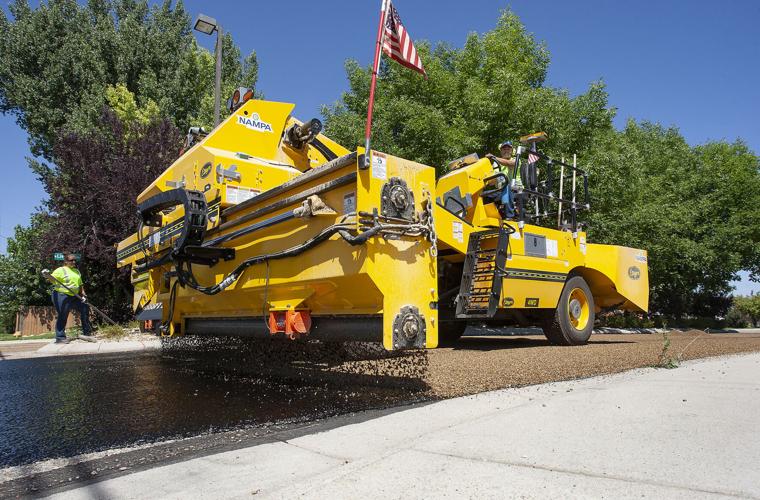 A chip on the old block: Summer chip sealing in Nampa underway | Local ...