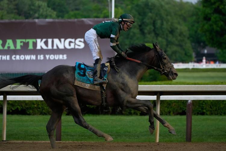Golden Tempo wins the 158th running of the Belmont Stakes after winning ...