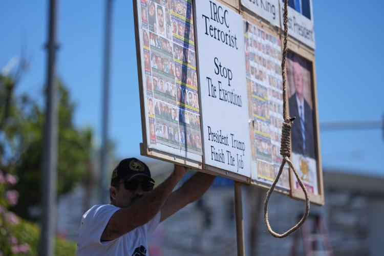 Iranian Americans protest for change outside Iran's World Cup match, in ...