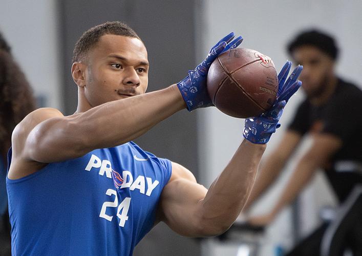Happy with combine numbers, Holani takes it easy at Pro Day | Boise ...