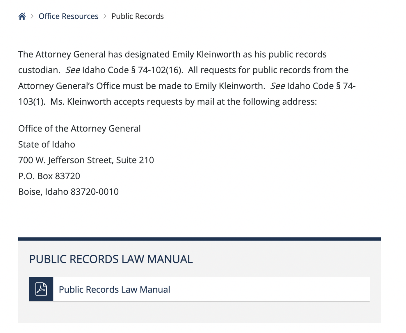 public disclosure request