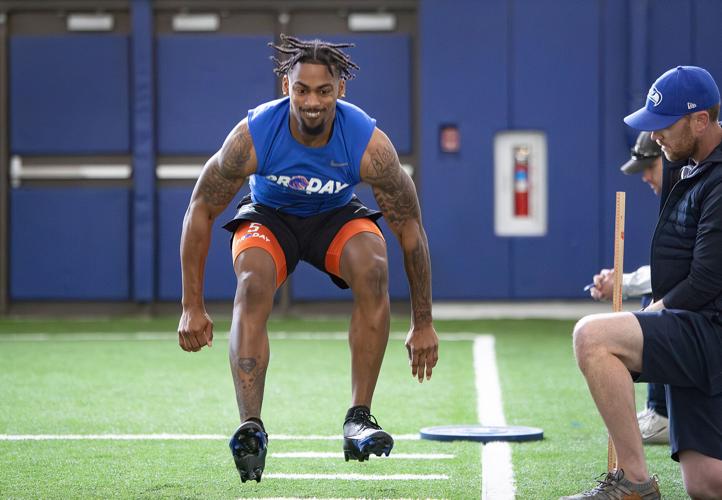 Happy with combine numbers, Holani takes it easy at Pro Day | Boise ...