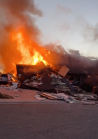 Meridian house goes up in flames after reported explosion | Local News ...