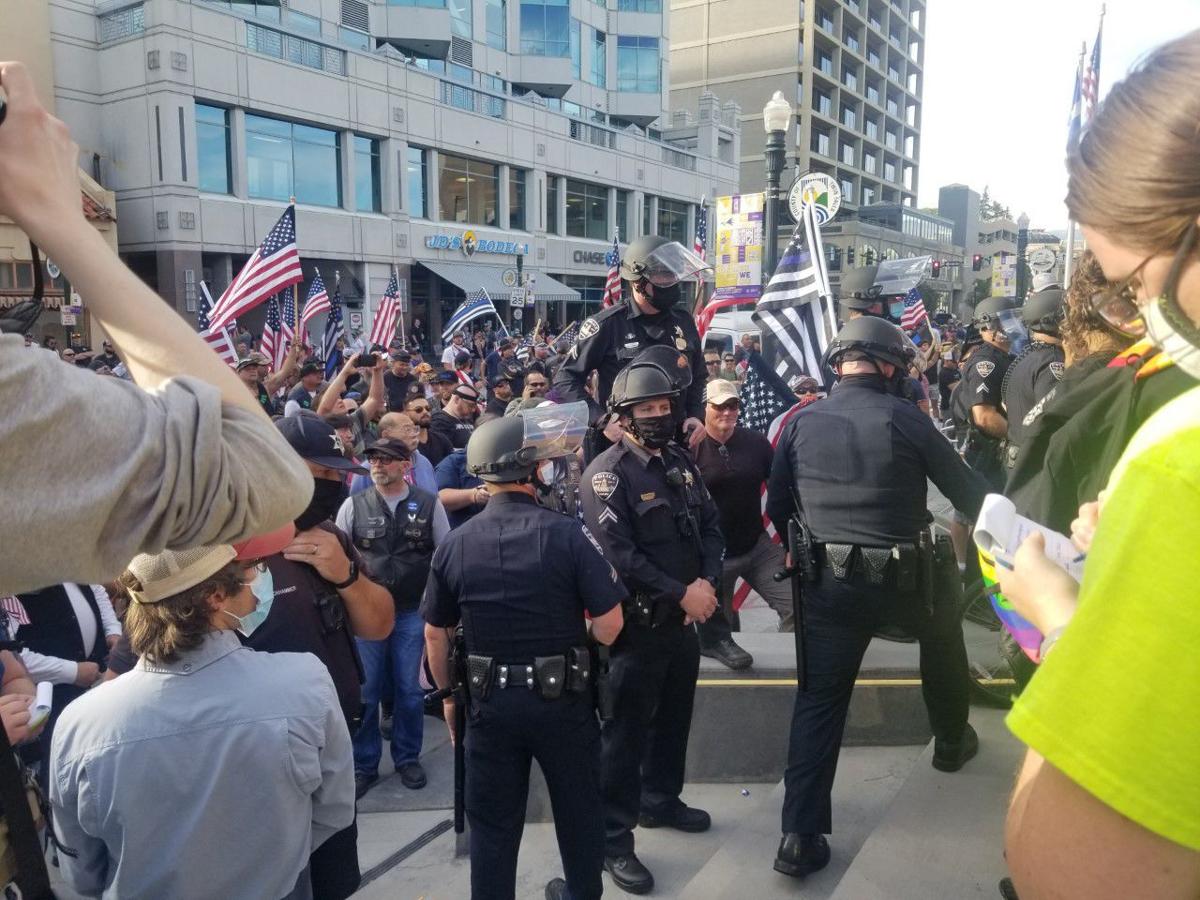 About 1,000 protesters from two sides attend protest at Boise City Hall ...