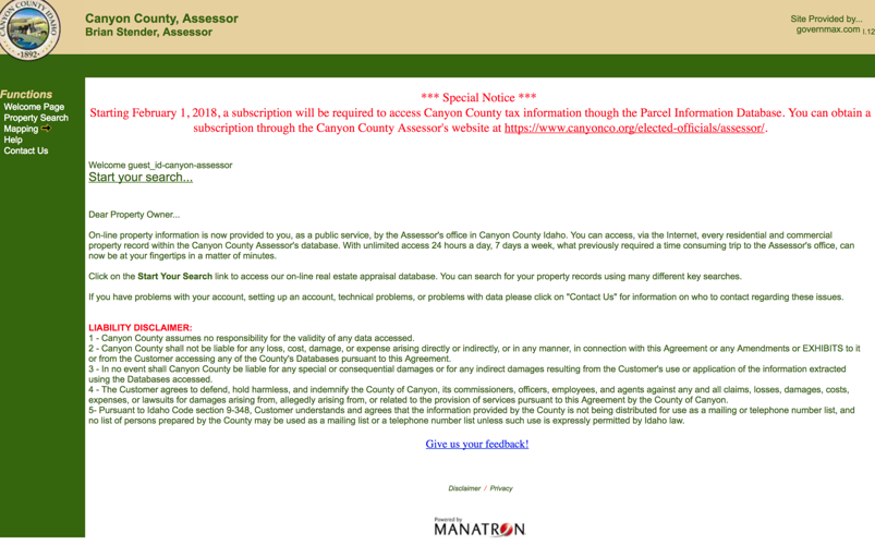 Canyon County assessor website reinstates subscription fee | Local News ...