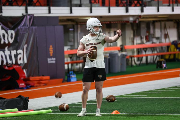 Photos of ISU Spring Football practice at the ICCU Dome in Pocatello ...