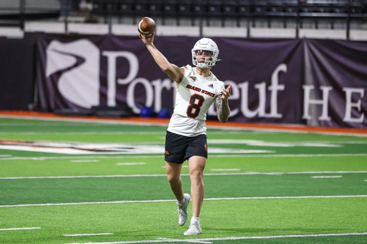 Photos of ISU Spring Football practice at the ICCU Dome in Pocatello ...