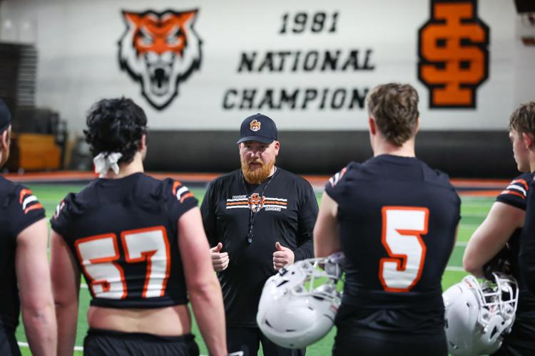 Photos of ISU Spring Football practice at the ICCU Dome in Pocatello ...