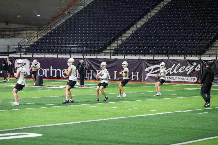 Photos of ISU Spring Football practice at the ICCU Dome in Pocatello ...