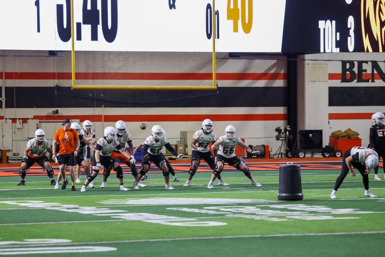 Photos of ISU Spring Football practice at the ICCU Dome in Pocatello ...