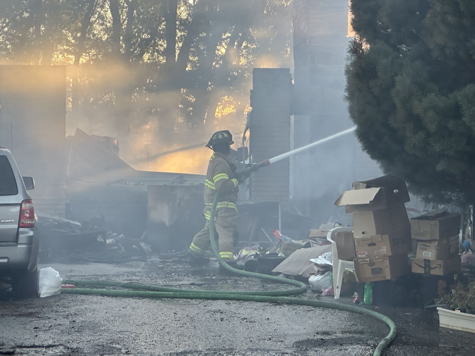 Brush fire that began as controlled burn destroys house and several ...