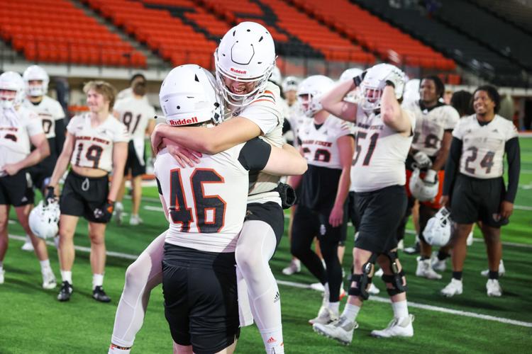 Photos of ISU Spring Football practice at the ICCU Dome in Pocatello ...
