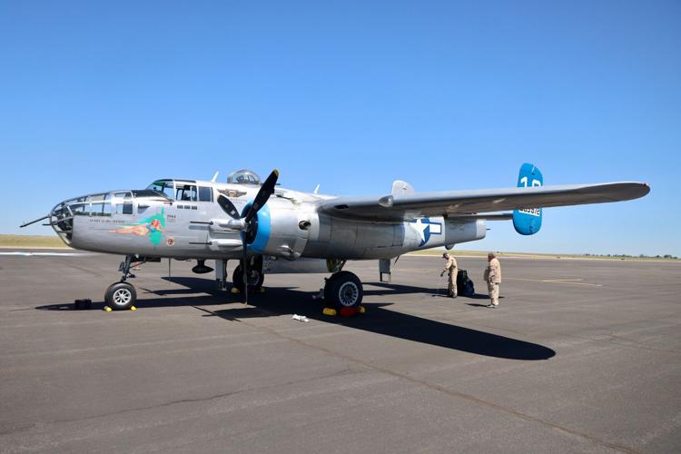 Photos of WWII B-25 bomber 'Maid in the Shade' at Pocatello Regional ...