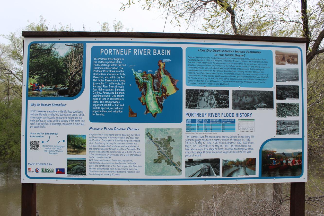 New Portneuf River flood sign erected along Riverside Drive | Local ...