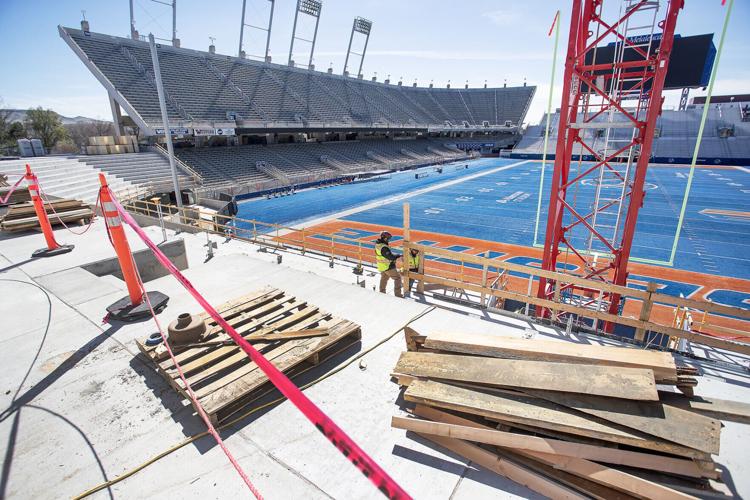Work on Boise State's North End Zone project continues as summer ...