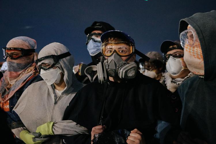 Protesters clash with law enforcement outside a New Jersey detention ...