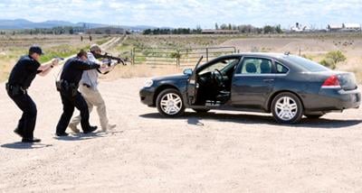 Police rehearse mayhem: Law enforcement practices driving, felony ...