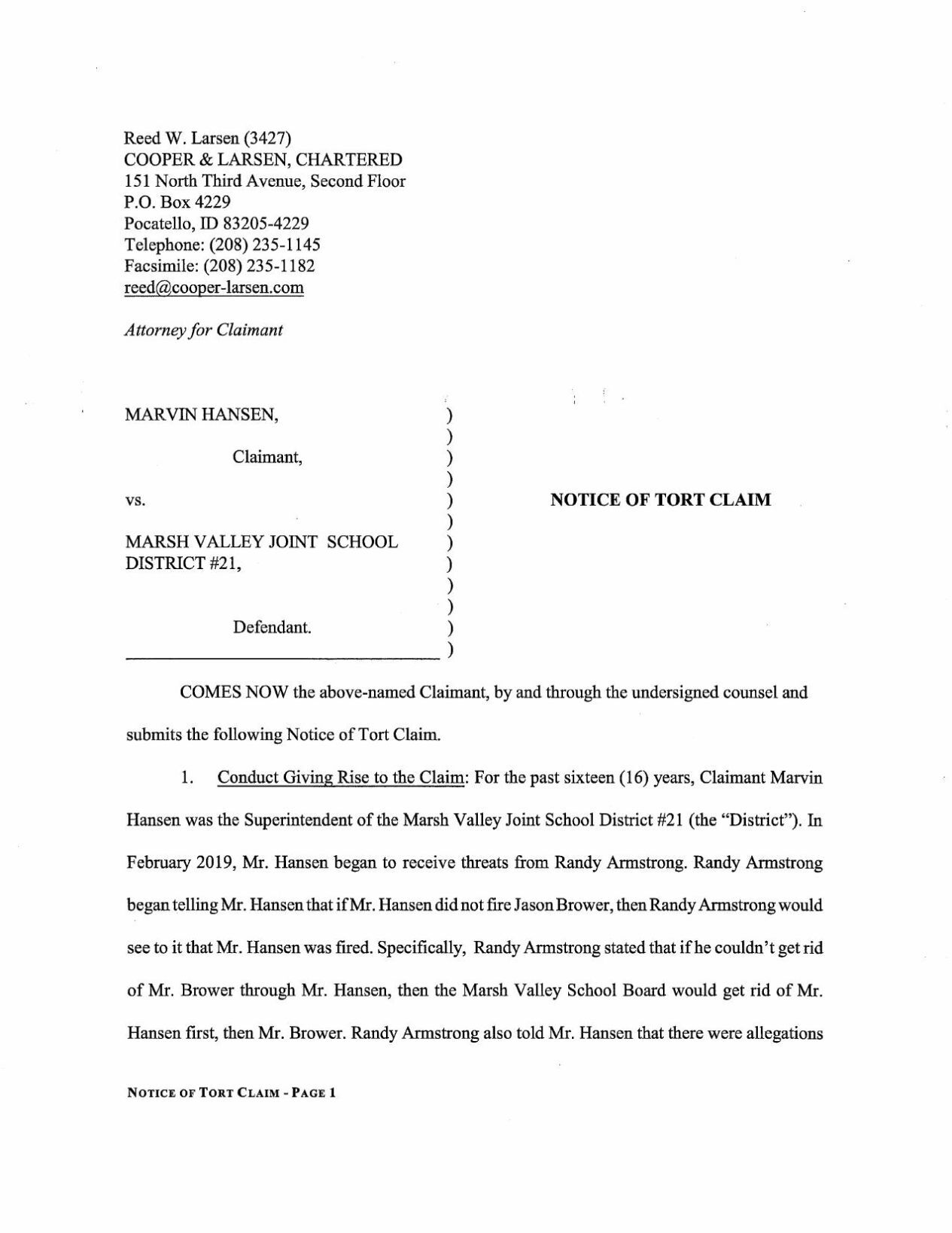 Local district settles former superintendent's tort claim accusing ...