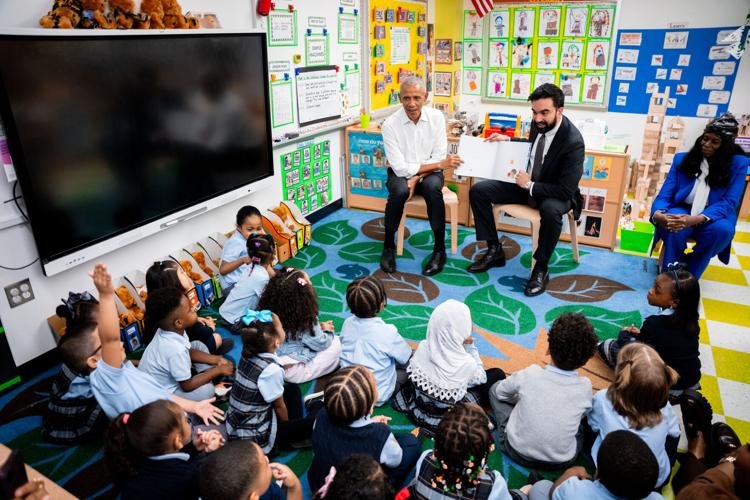 Photos show Obama and Mamdani reading to preschoolers in the Bronx ...