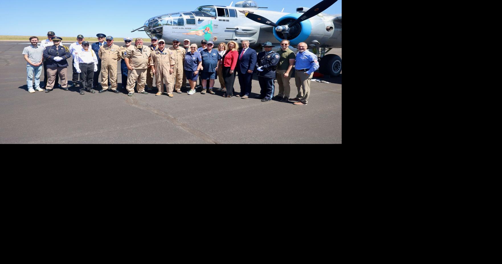 Photos of WWII B-25 bomber 'Maid in the Shade' at Pocatello Regional ...