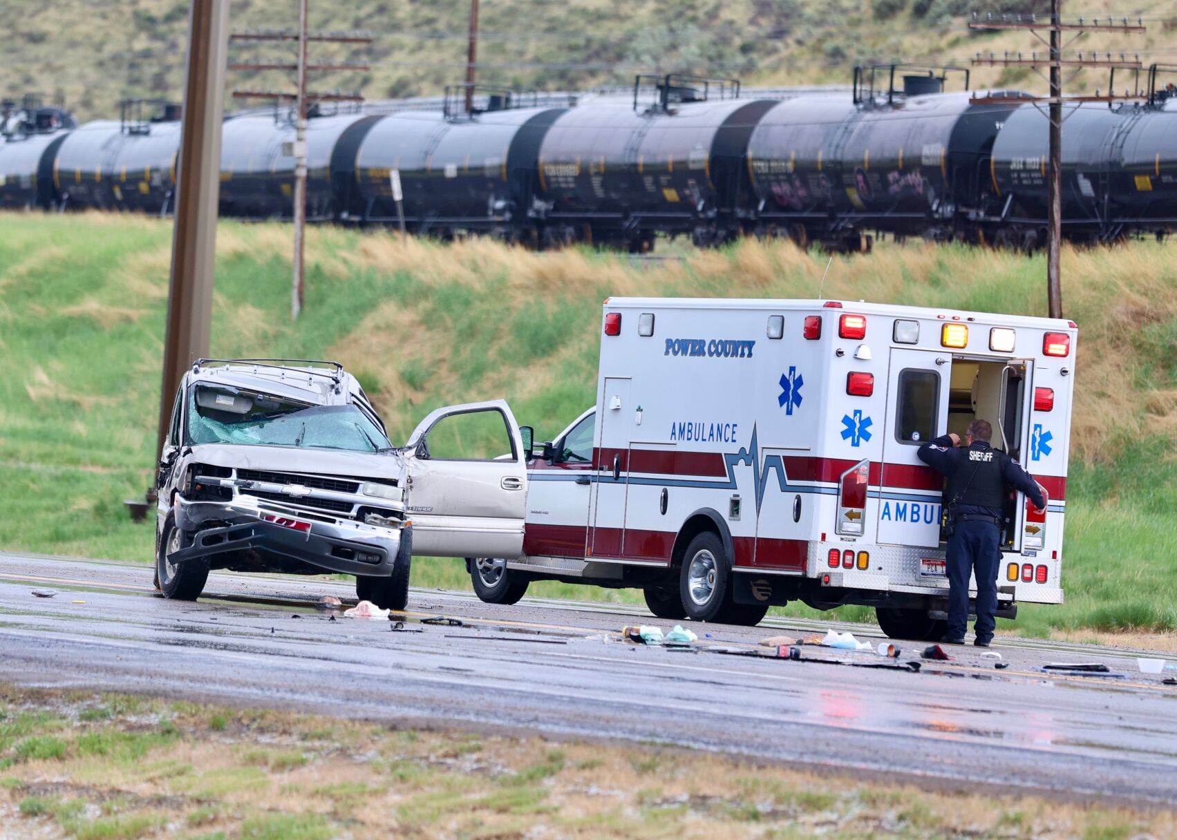 One person injured in two-vehicle crash on Highway 30 near Simplot Don ...
