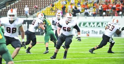 Clamping down the O-Line; Senior Mark Clampitt anchors ISU’s pass-happy ...