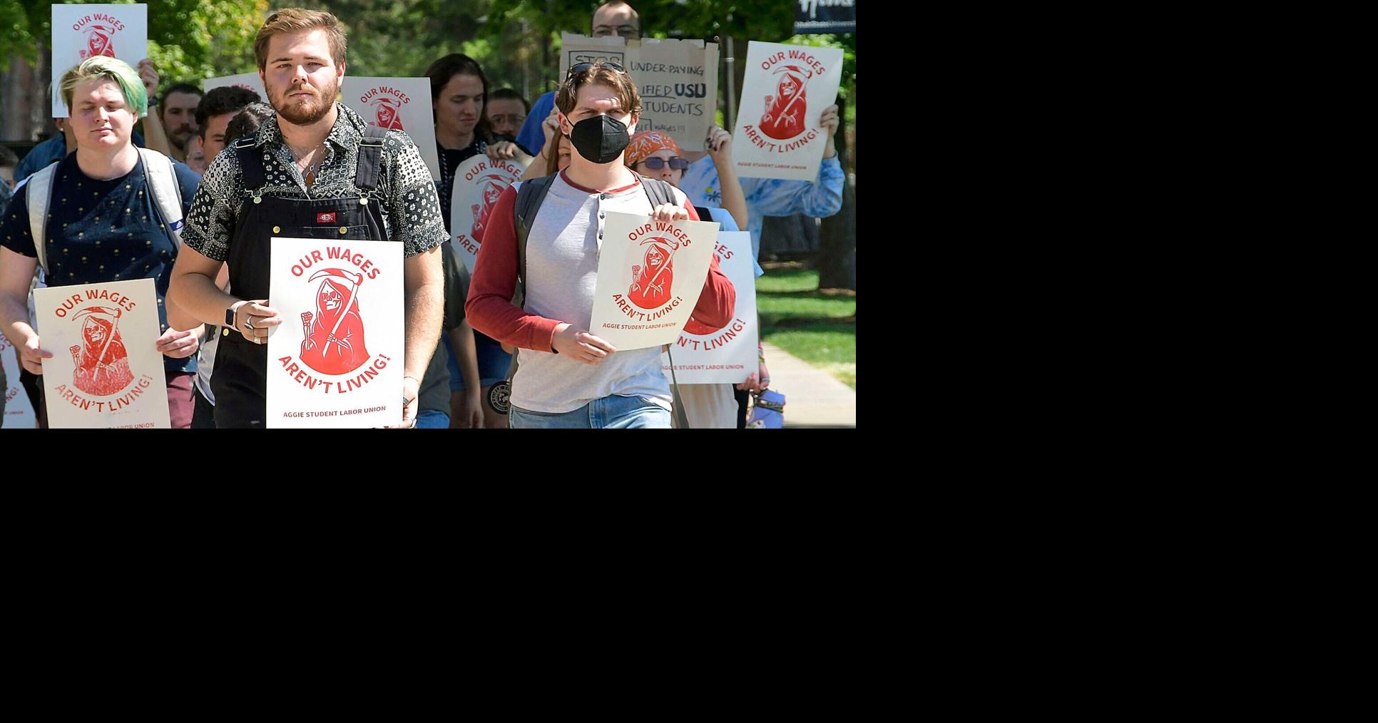 USU graduate, undergraduate employees and students march for wage ...