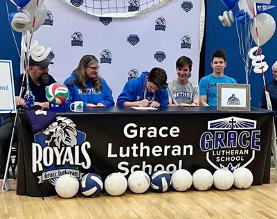 Grace Lutheran's Matt Samuelson signs with Bethel University volleyball ...