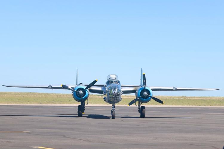 Photos of WWII B-25 bomber 'Maid in the Shade' at Pocatello Regional ...
