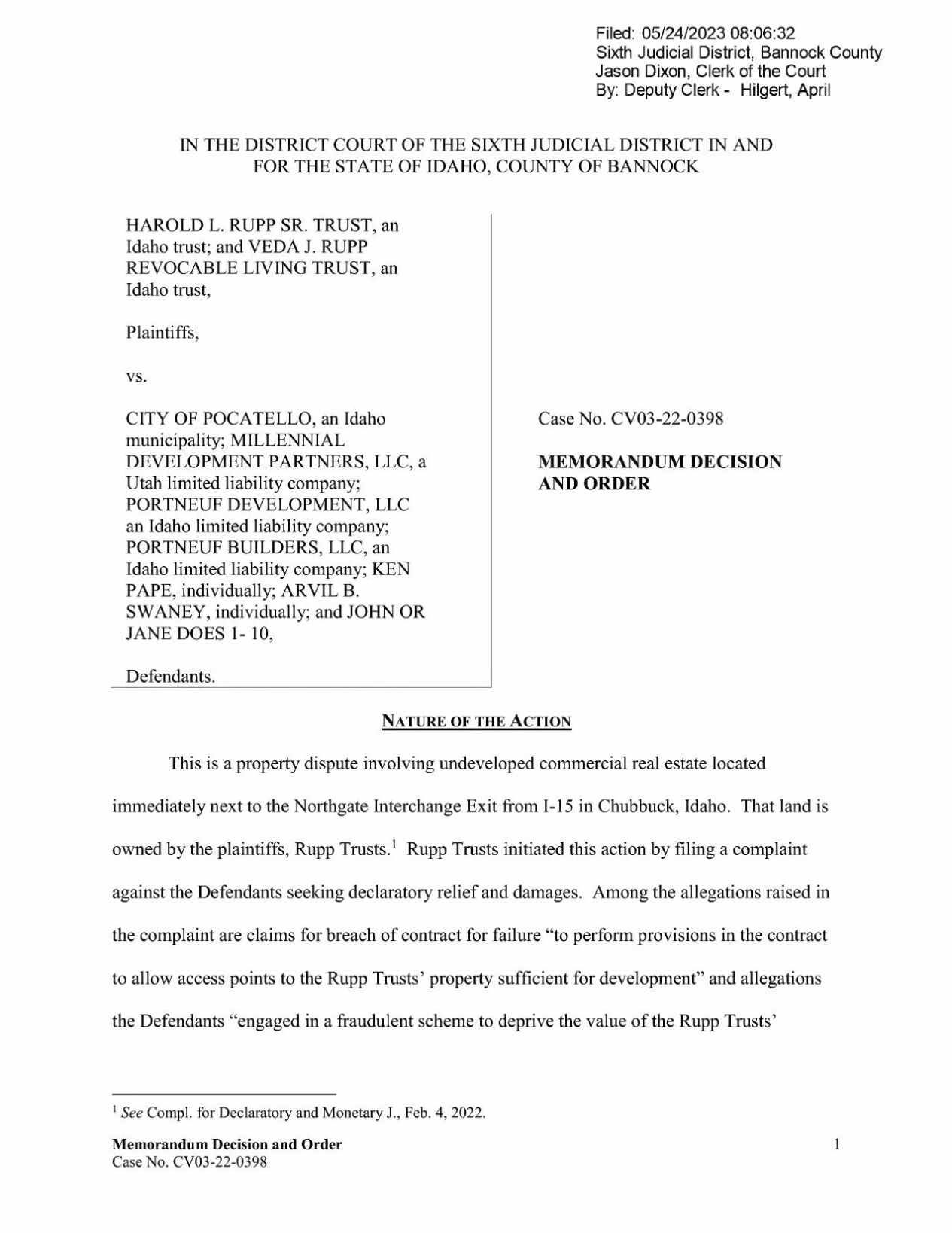 Judge tosses $21M lawsuit against Pocatello, Northgate developers over late filing issue | Local ...