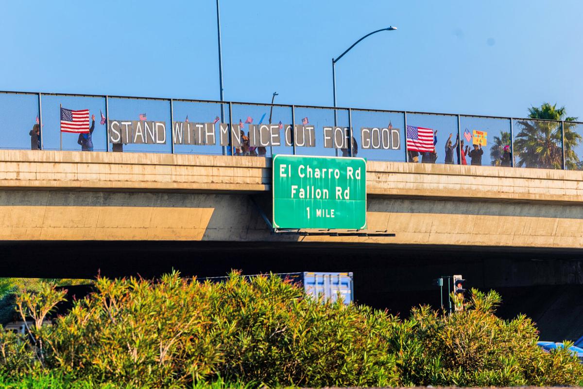 Tri-Valley residents gathered in protest on the Santa Rita 580 overpass ...