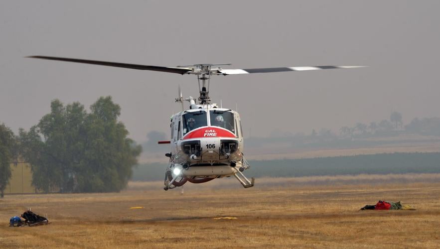 Cal Fire's Helicopter Base Set Up to Assist Massive Wildfires Across ...