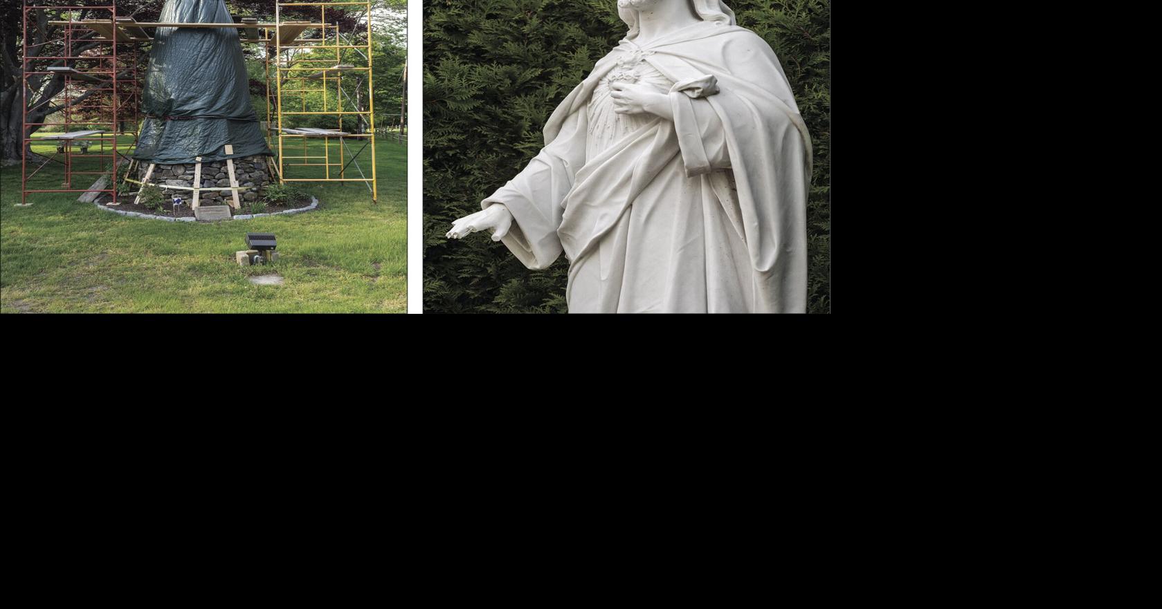 Pair of statues in rough shape following vandalism, rain damage | News ...